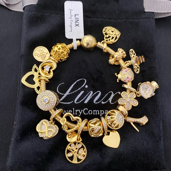 Linx | Jewelry | Linx Yellow Gold Bracelet With Gold And Cubic Zirconia ...